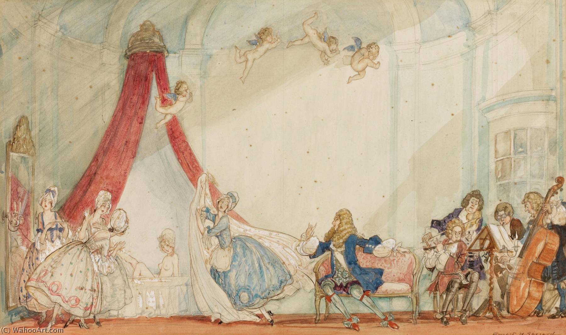 Order Artwork Replica Six original drawings or watercolours, comprising ...