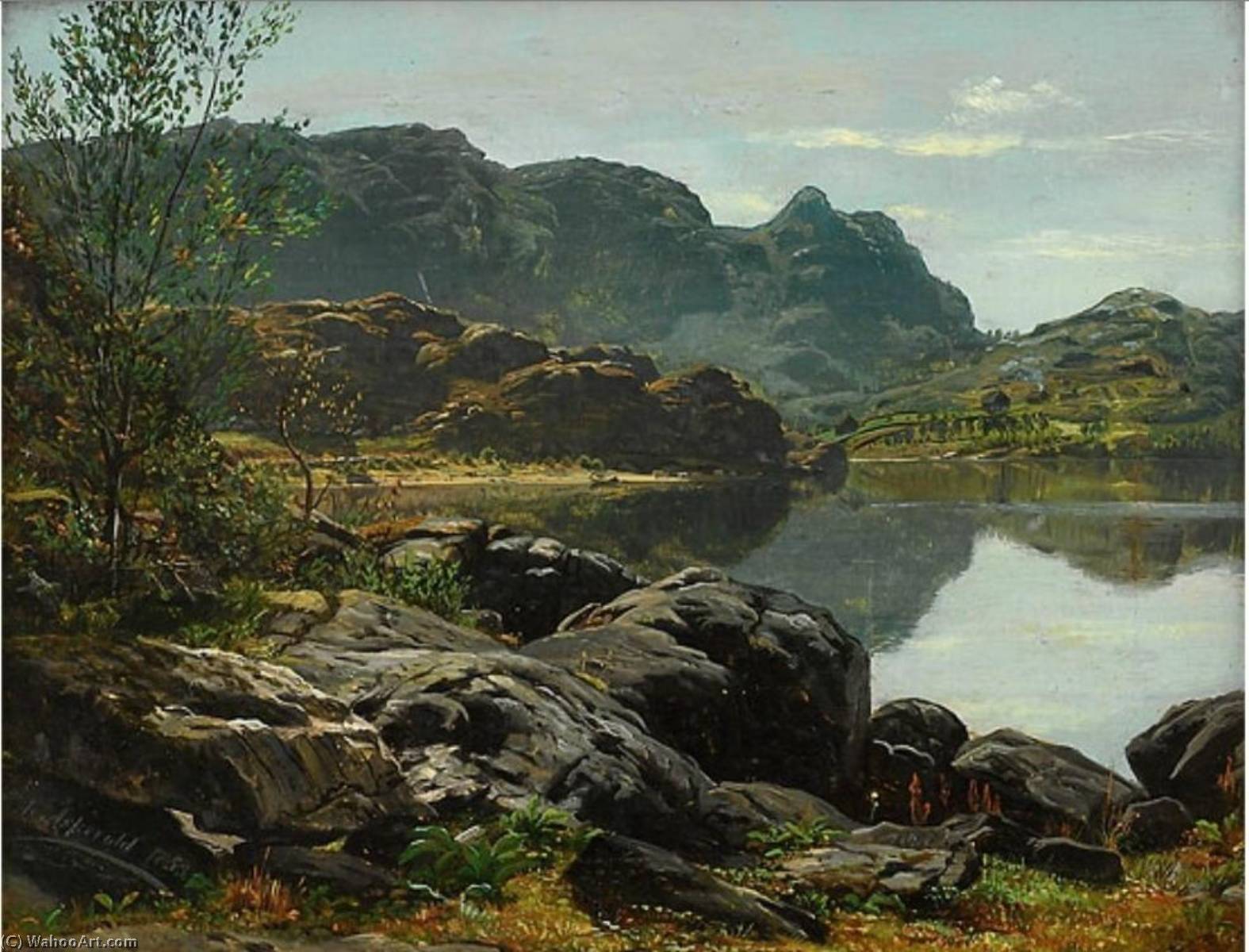 Order Artwork Replica Landscape with Lake, 1853 by Anders Monsen ...