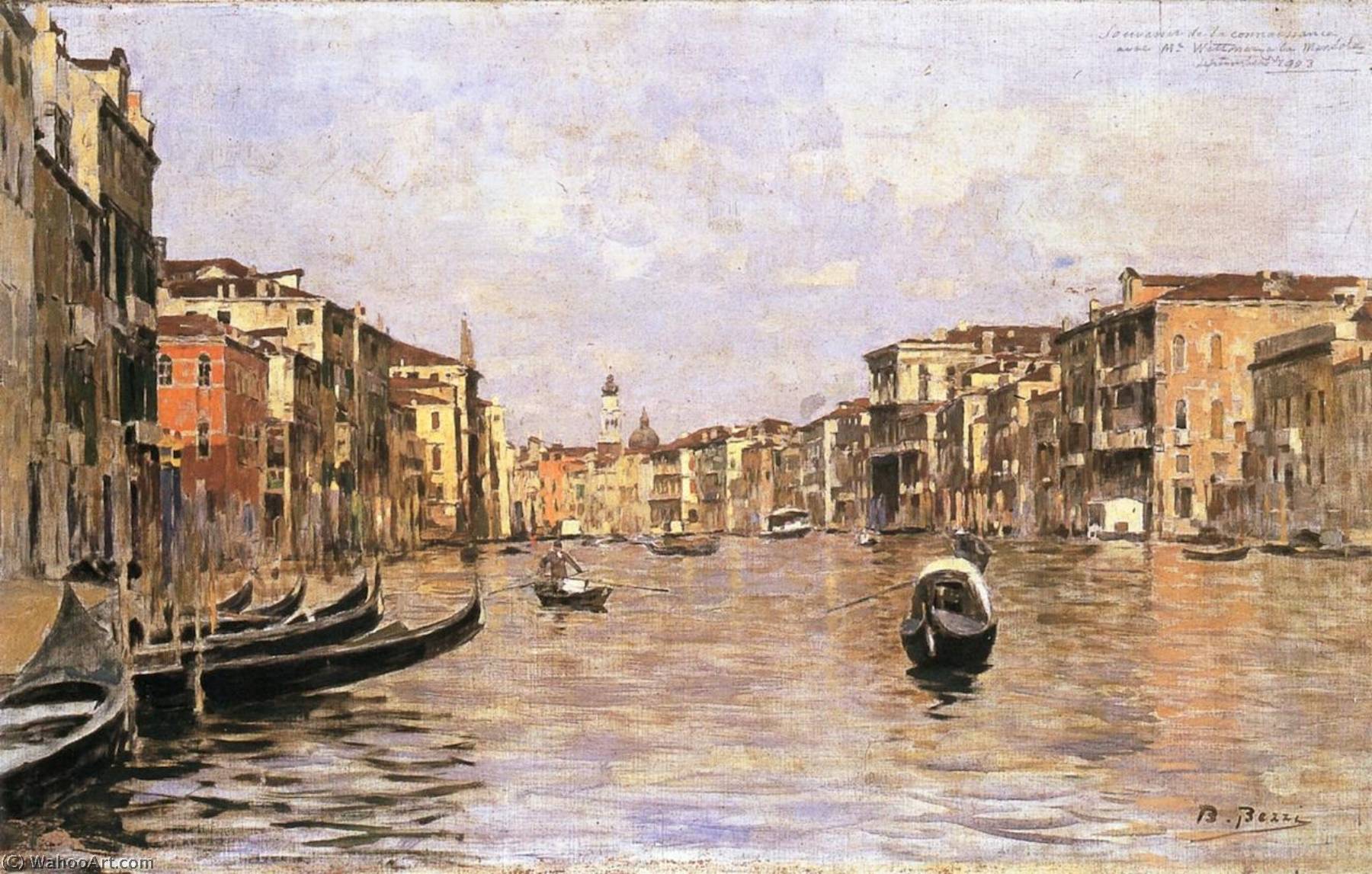 Order Artwork Replica Gondolas in Venice, 1903 by Bartolomeo Bezzi ...