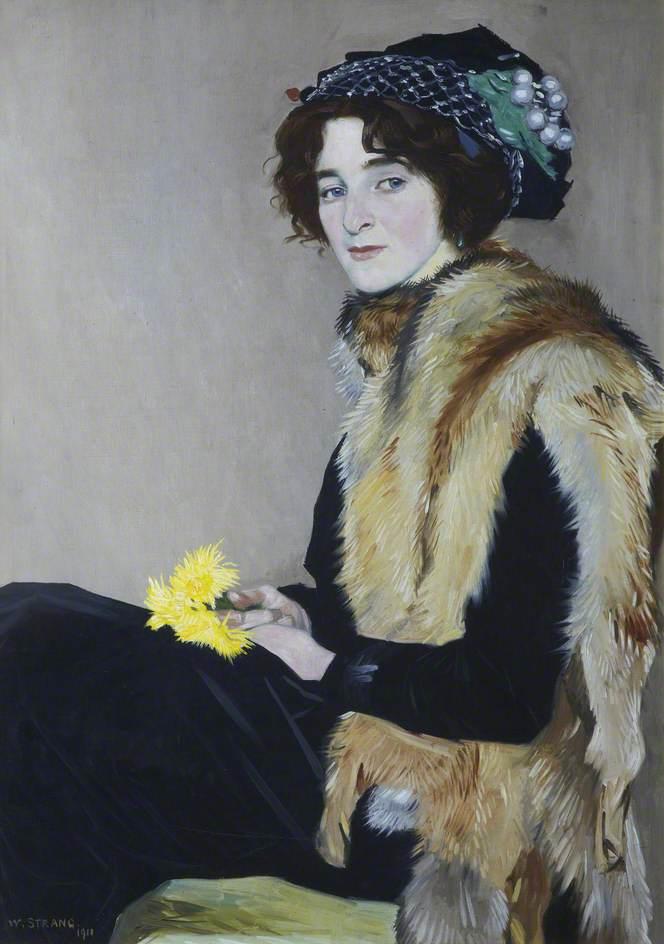 Get Art Reproductions Girl with a Fur Cape, 1911 by William Strang ...