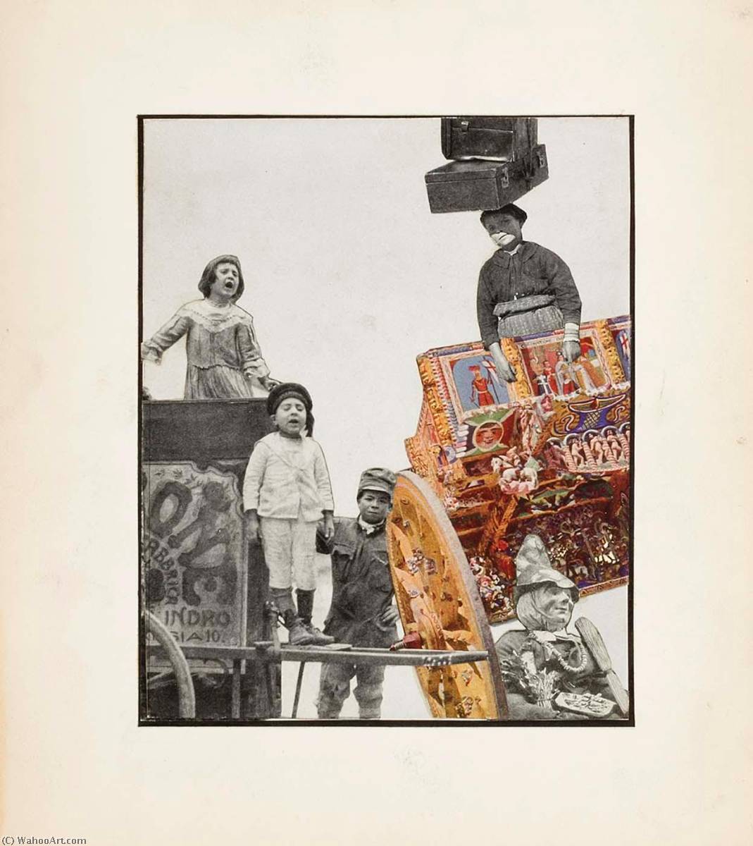 Artwork Replica Untitled (Children with Carnival Carts and Suitcases ...