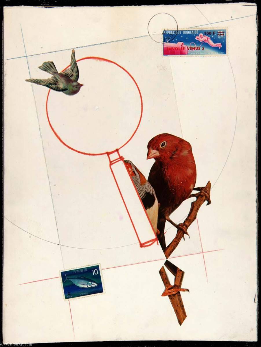 Buy Museum Art Reproductions Untitled (red bird on branch) by Joseph ...