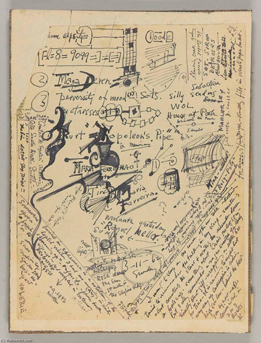 Art Reproductions Untitled (doodles and notes), 1962 by Joseph Cornell ...