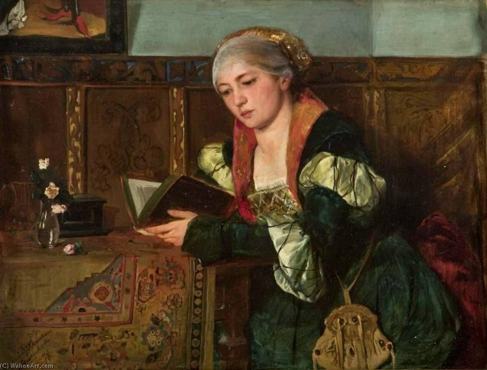 Oil Painting Replica Lady Reading, 1878 by Harriet Backer (1845-1932 ...