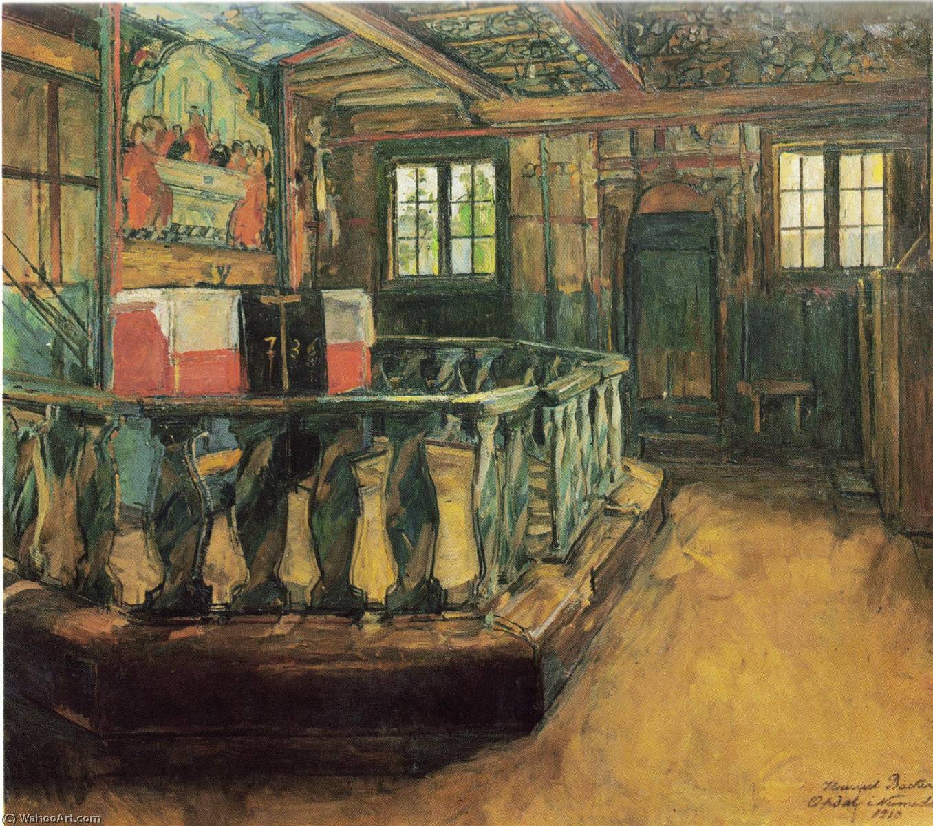 Order Artwork Replica Alteret i Uvdal kirke, 1910 by Harriet Backer ...