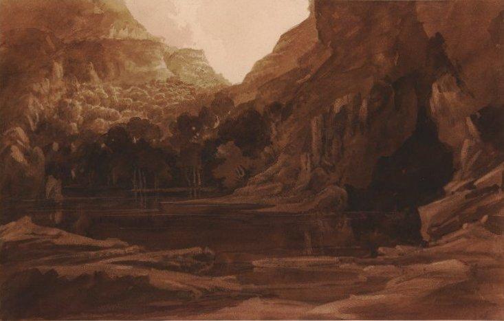 Museum Art Reproductions A Mountain Pool and Cave, 1824 by James ...