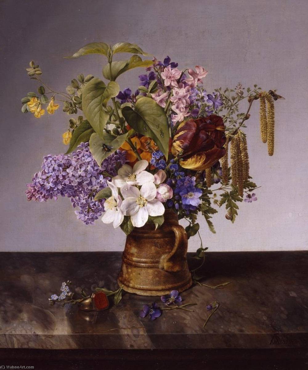 Grabados De Calidad Del Museo Flores en un Jug, 1831 de Johann Wilhelm ...