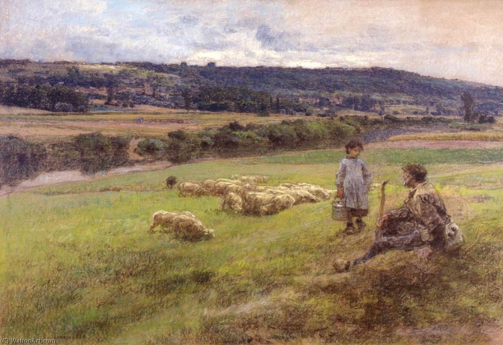 Get Paintings Reproductions Shepherd and His Flock, 1892 by Léon ...
