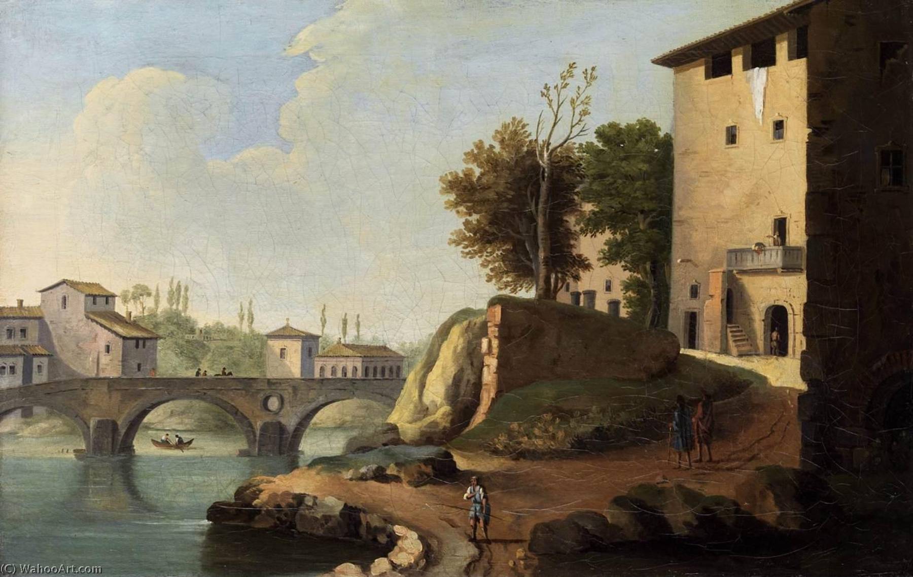 Museum Art Reproductions Tiber Bridge in Rome by Paolo Anesi (1697-1773 ...