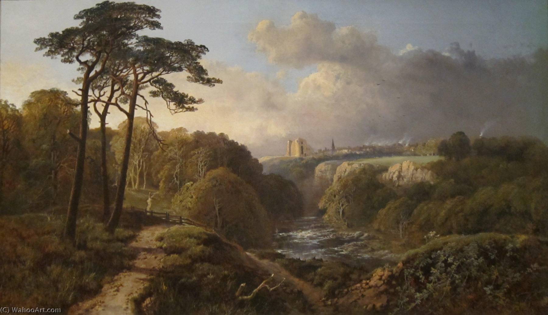 Paintings Reproductions Derbyshire Landscape, 1871 by Alexander Helwig ...