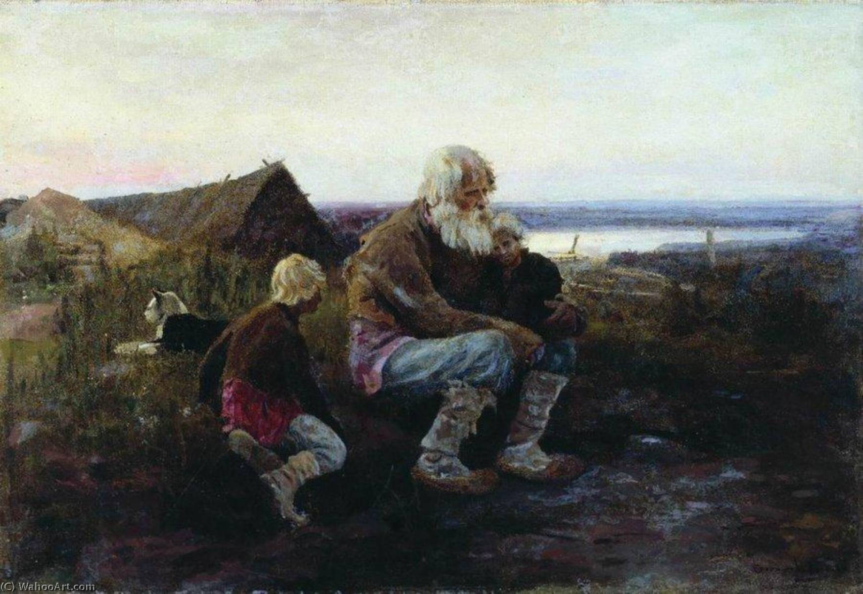 Oil Painting Replica Evening by Alexei Stepanov (1858-1923) | ArtsDot.com