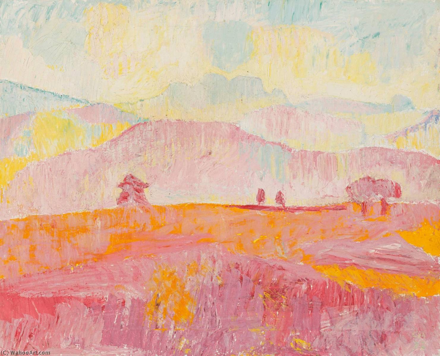 Oil Painting Replica Nebellandschaft, 1922 by Cuno Amiet (1861-1924 ...