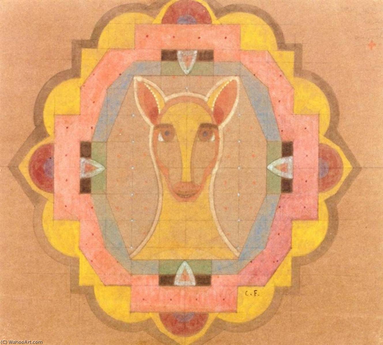 Art Reproductions Horse`s Head by Charles Filiger (1863-1928) | ArtsDot.com