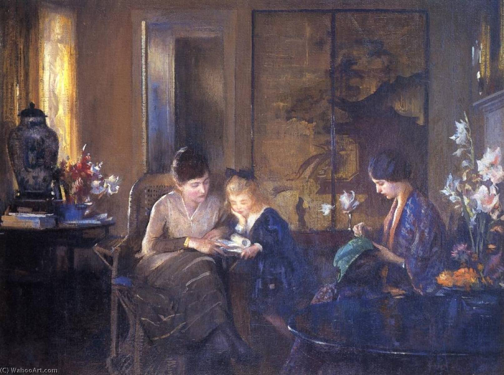 Artwork Replica The Lesson, 1924 by Edmund Tarbell (1862-1938, United ...
