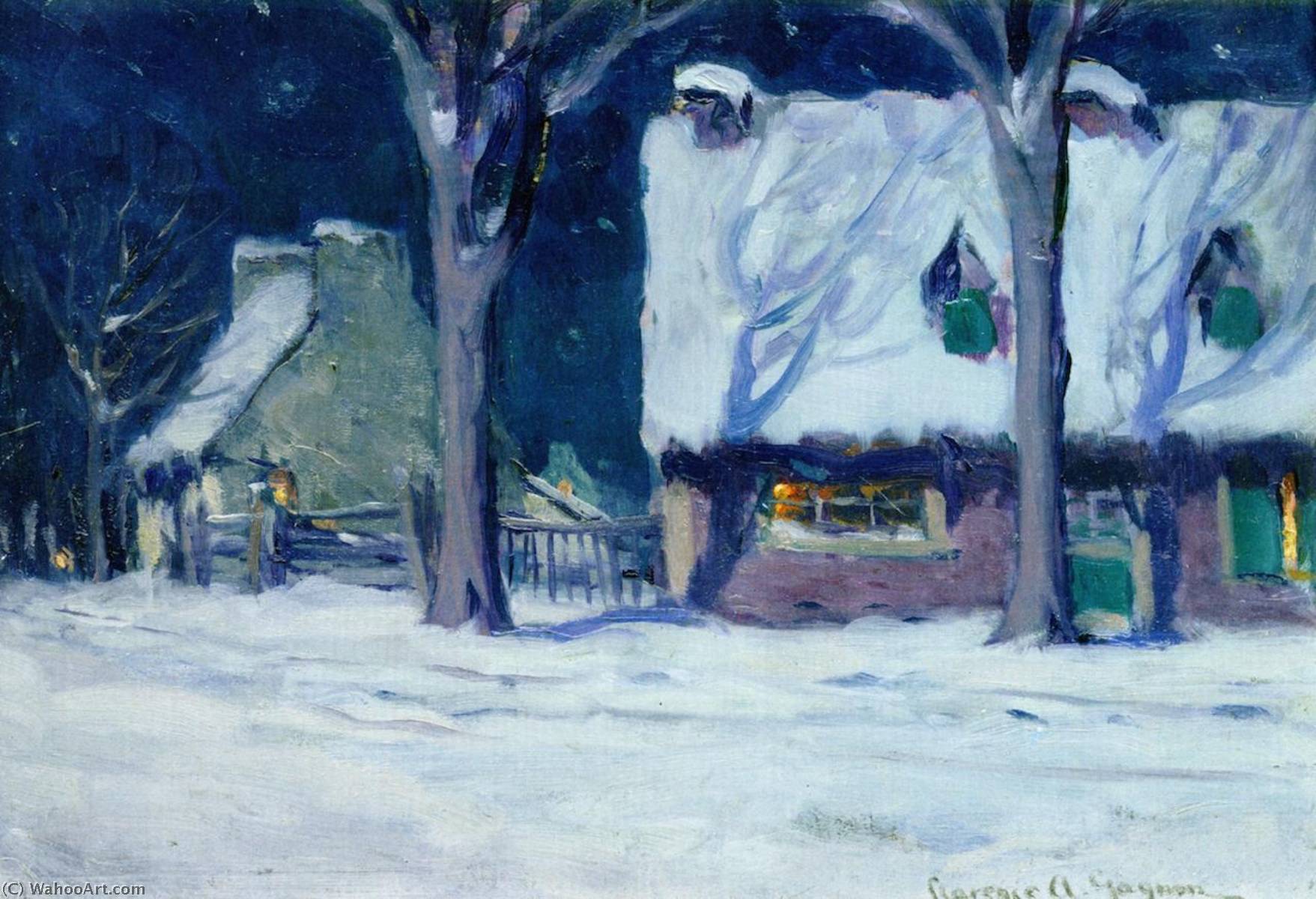 Paintings Reproductions Moonlight, Quebec, 1920 by Clarence Alphonse ...