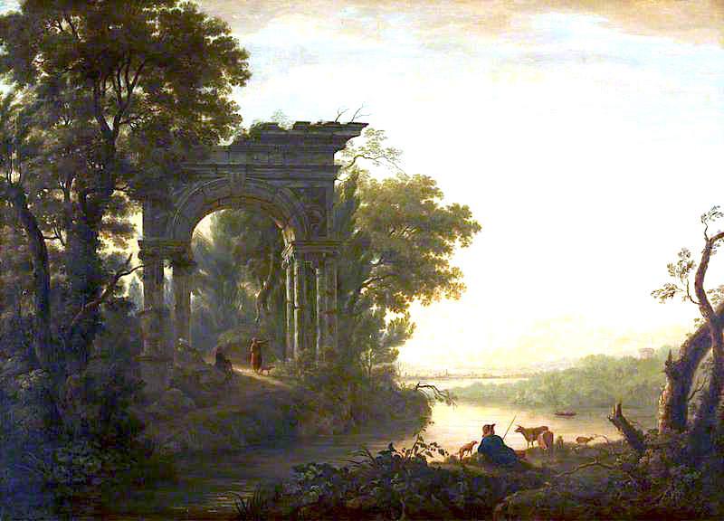 Paintings Reproductions A Morning Landscape with a Triumphal Arch, 1777 ...