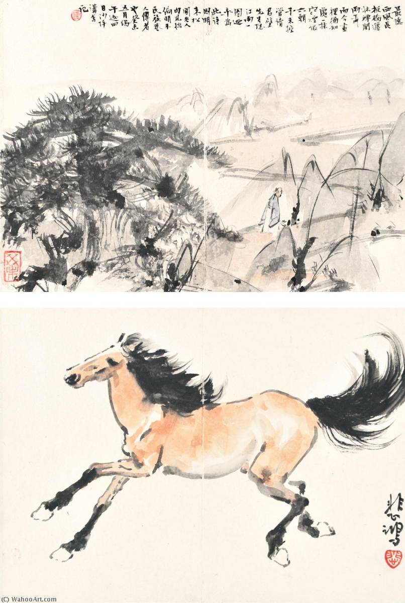 Artwork Replica VARIOUS SUBJECTS by Fu Baoshi (Inspired By) (1904-1965 ...