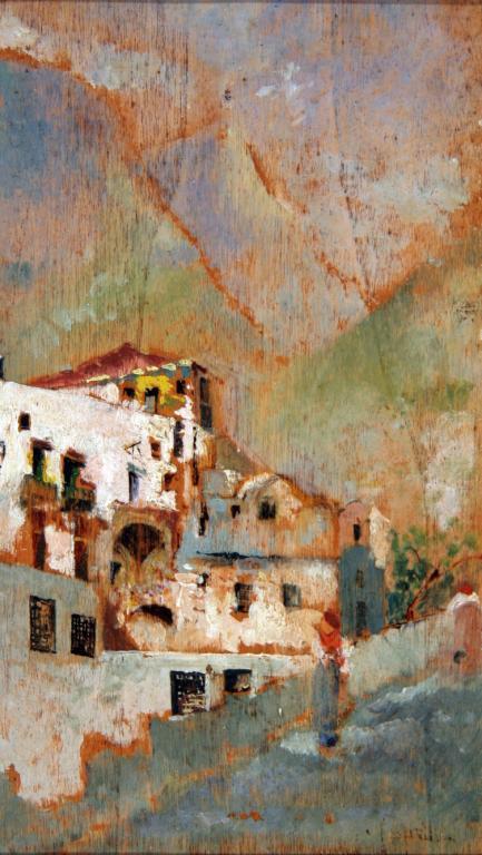 Artwork Replica Landscape with a House by Vincenzo Caprile (1856-1936 ...