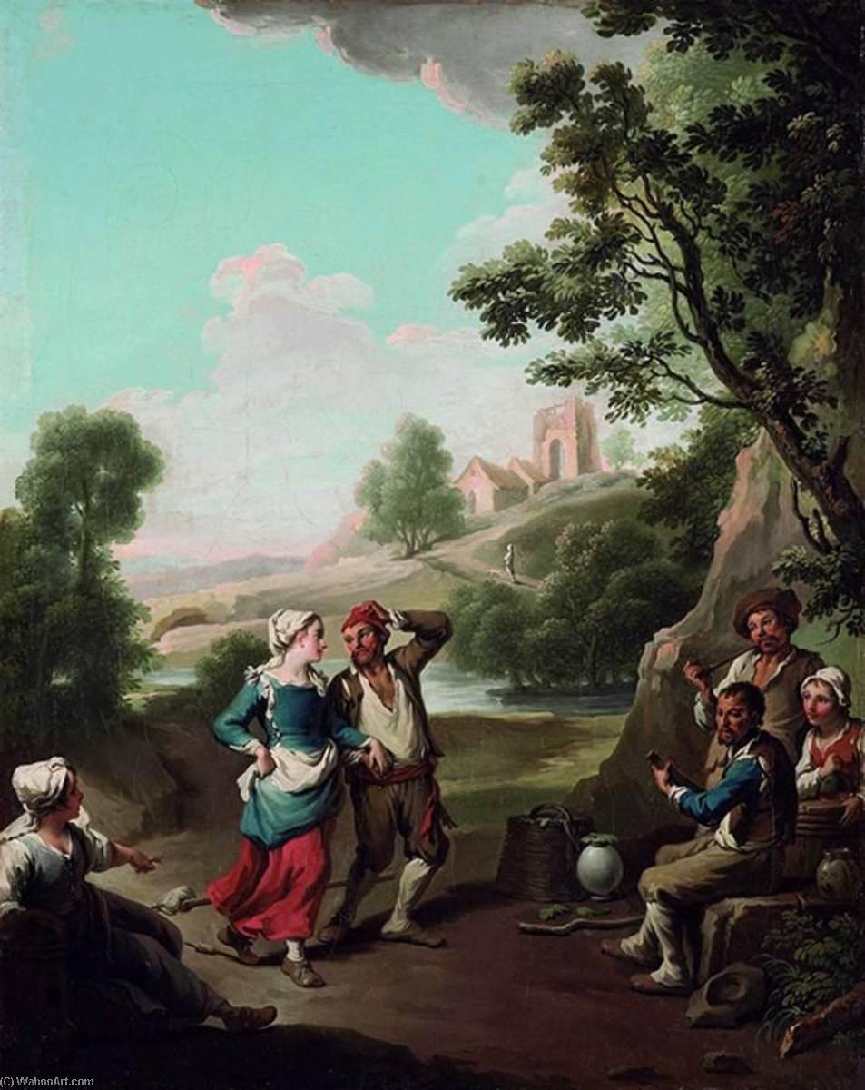 Get Paintings Reproductions Village Festival by Paolo Monaldi (1710 ...