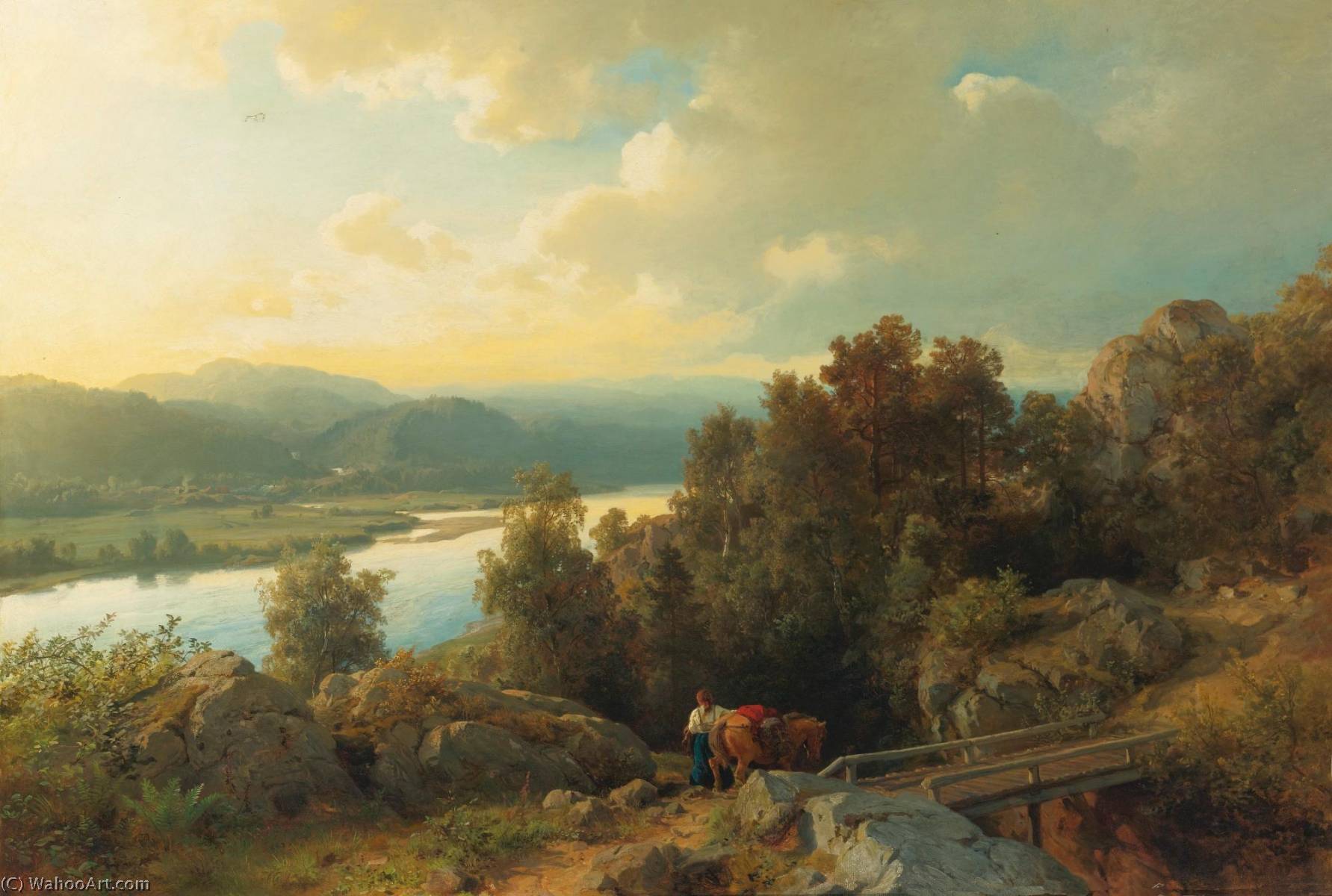 Acheter Reproductions D'art De Musée Un paysage au bord du lac, 1861 de ...