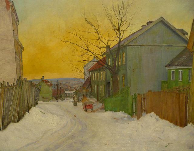 Buy Museum Art Reproductions Street in Oslo, 1911 by Harald Oskar ...