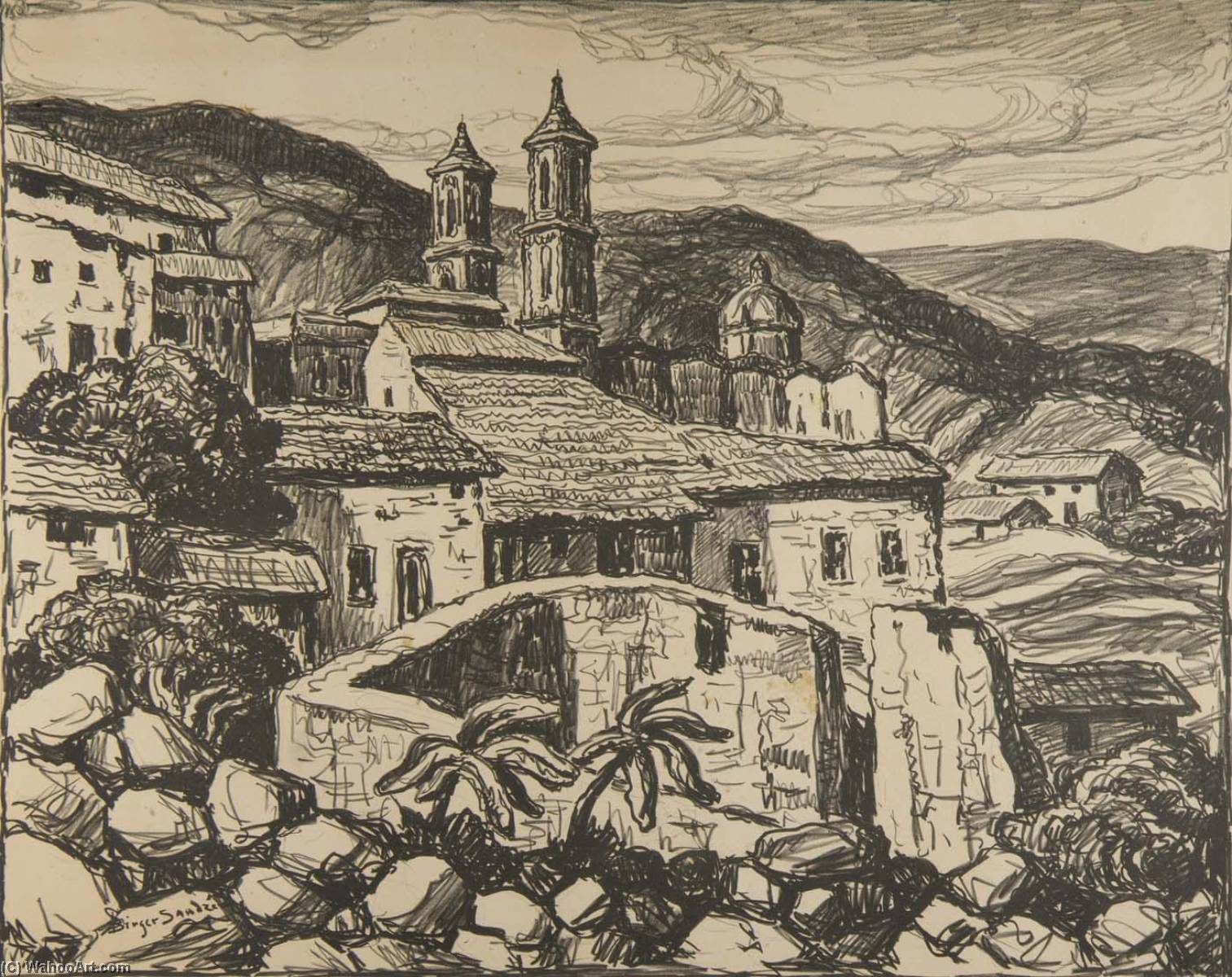 A Glimpse of Taxco, 1931 by Birger Sandzen Birger Sandzen | ArtsDot.com
