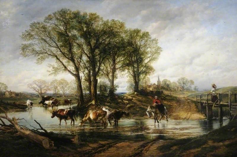 Get Art Reproductions Landscape with Cattle by William Powell Frith ...