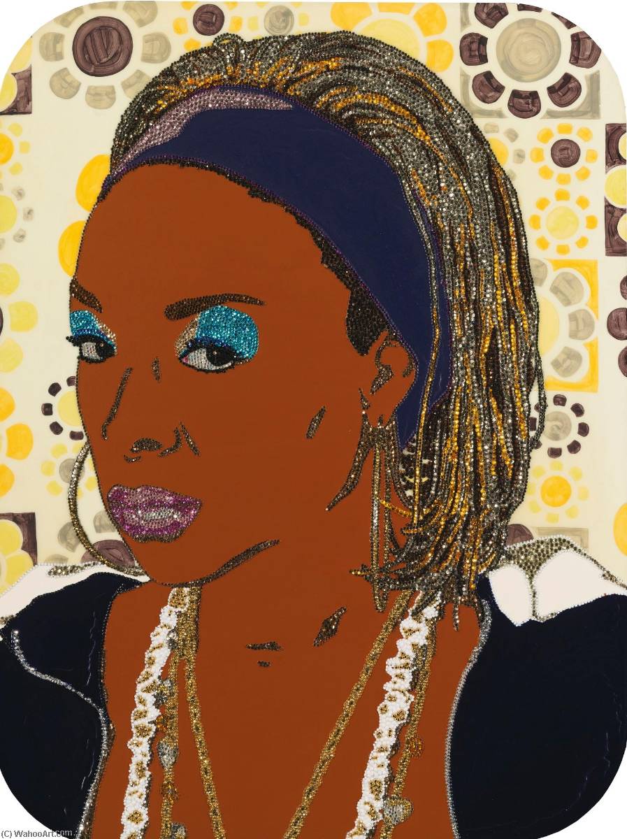 Portrait of Lady Blue 2 by Mickalene Thomas Mickalene Thomas | ArtsDot.com