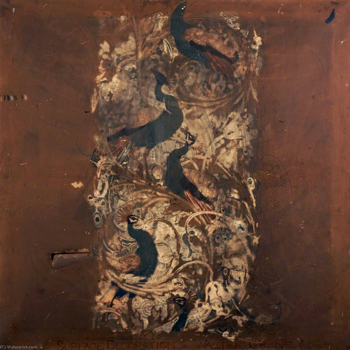 Paintings Reproductions Design for Peacock Garden Wallpaper by Walter ...