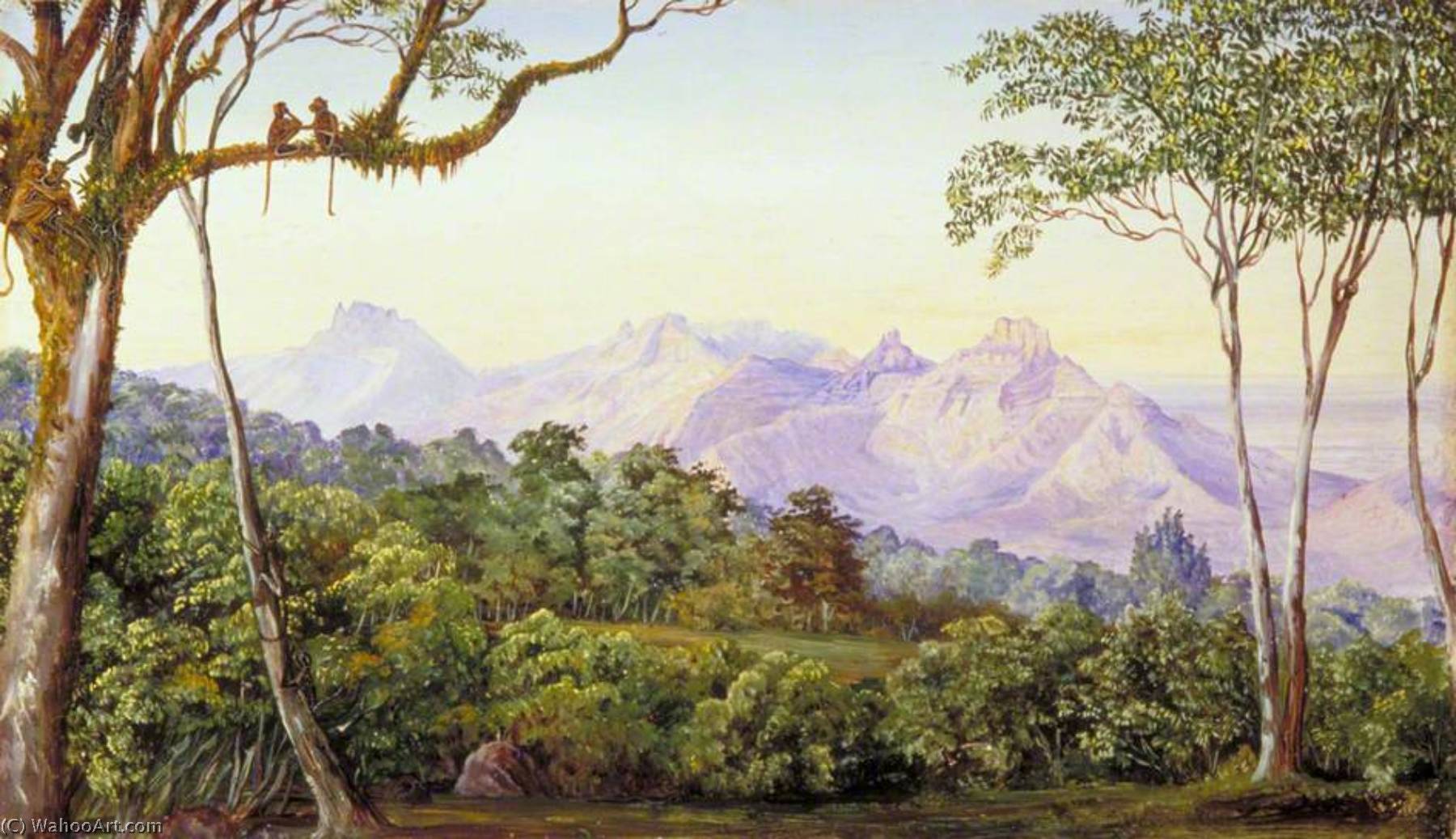 Artwork Replica View of the Cathedral Rocks from Mattaran, India, 1878 ...