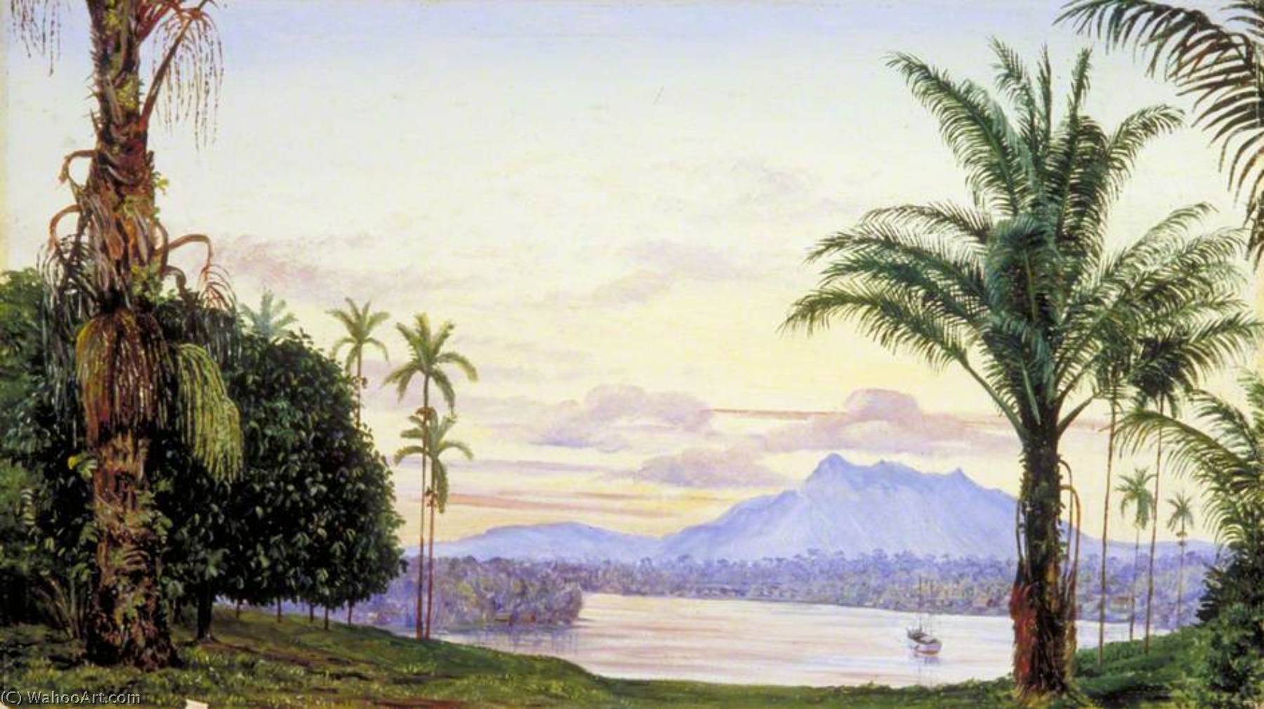 Museum Art Reproductions View of Matang and River, Sarawak, Borneo ...