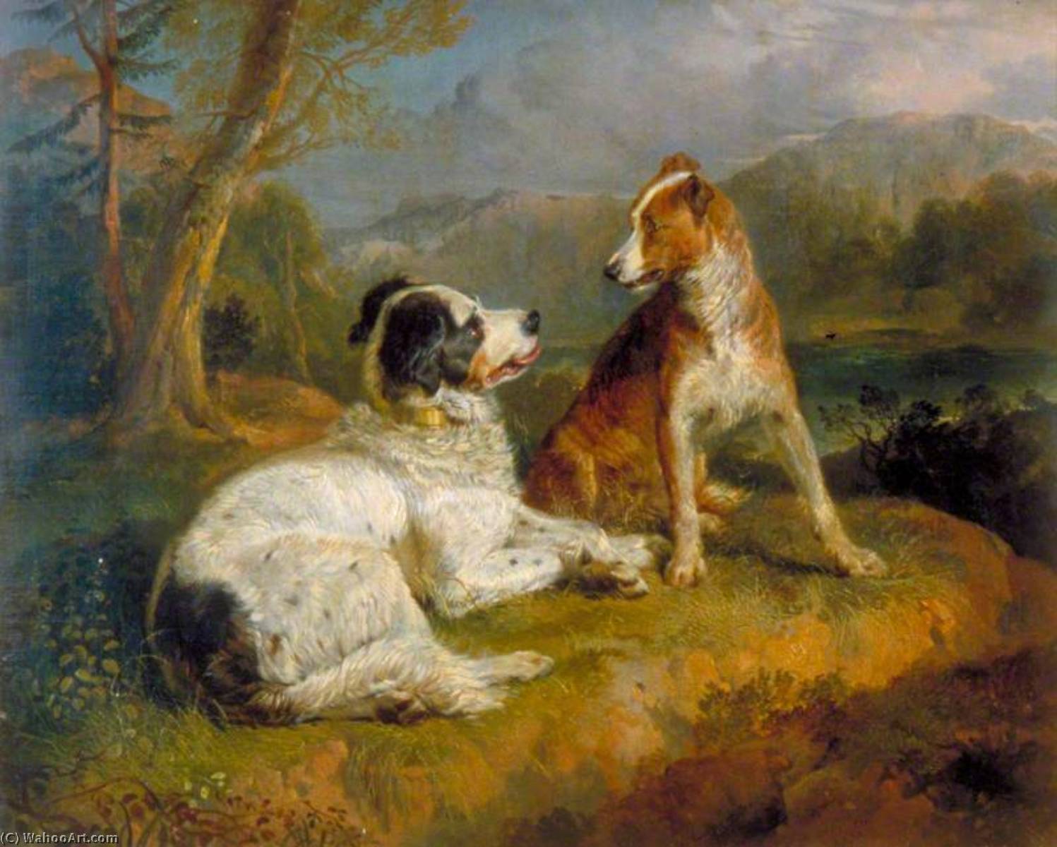 Oil Painting Replica `The Twa Dogs` (from the poem by Robert Burns ...