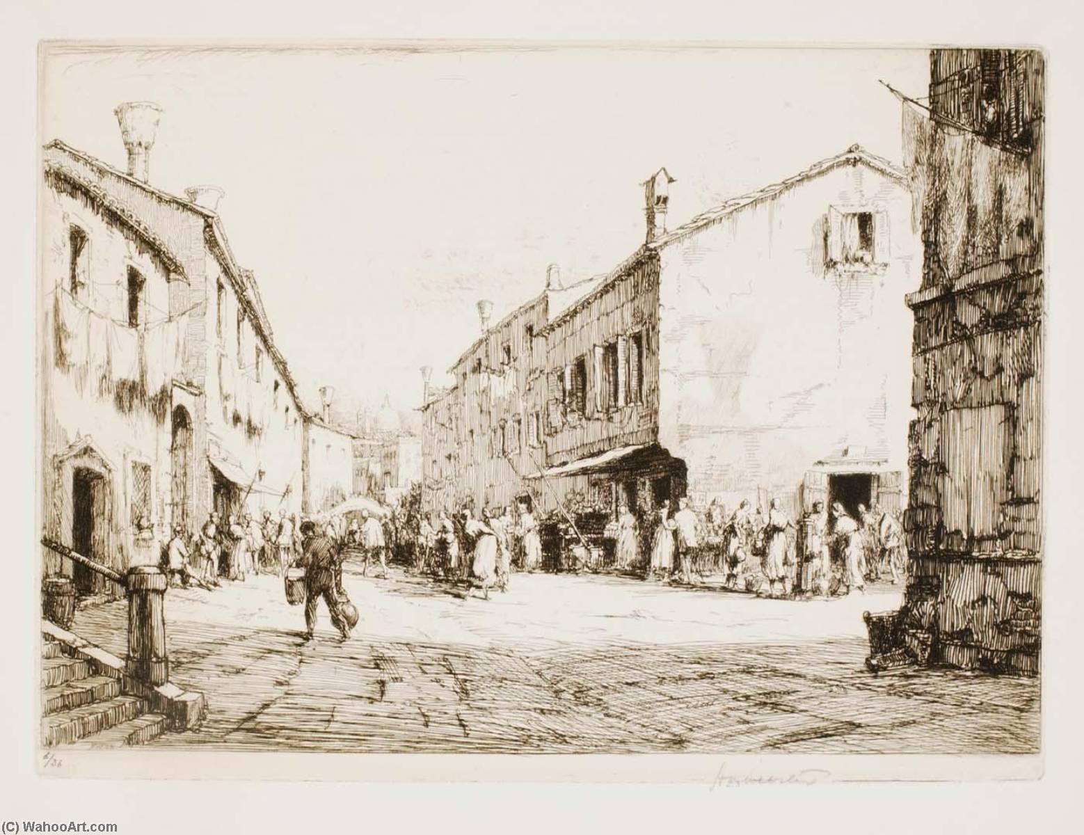Paintings Reproductions A Street in Venice, 1928 by Herman Armour ...