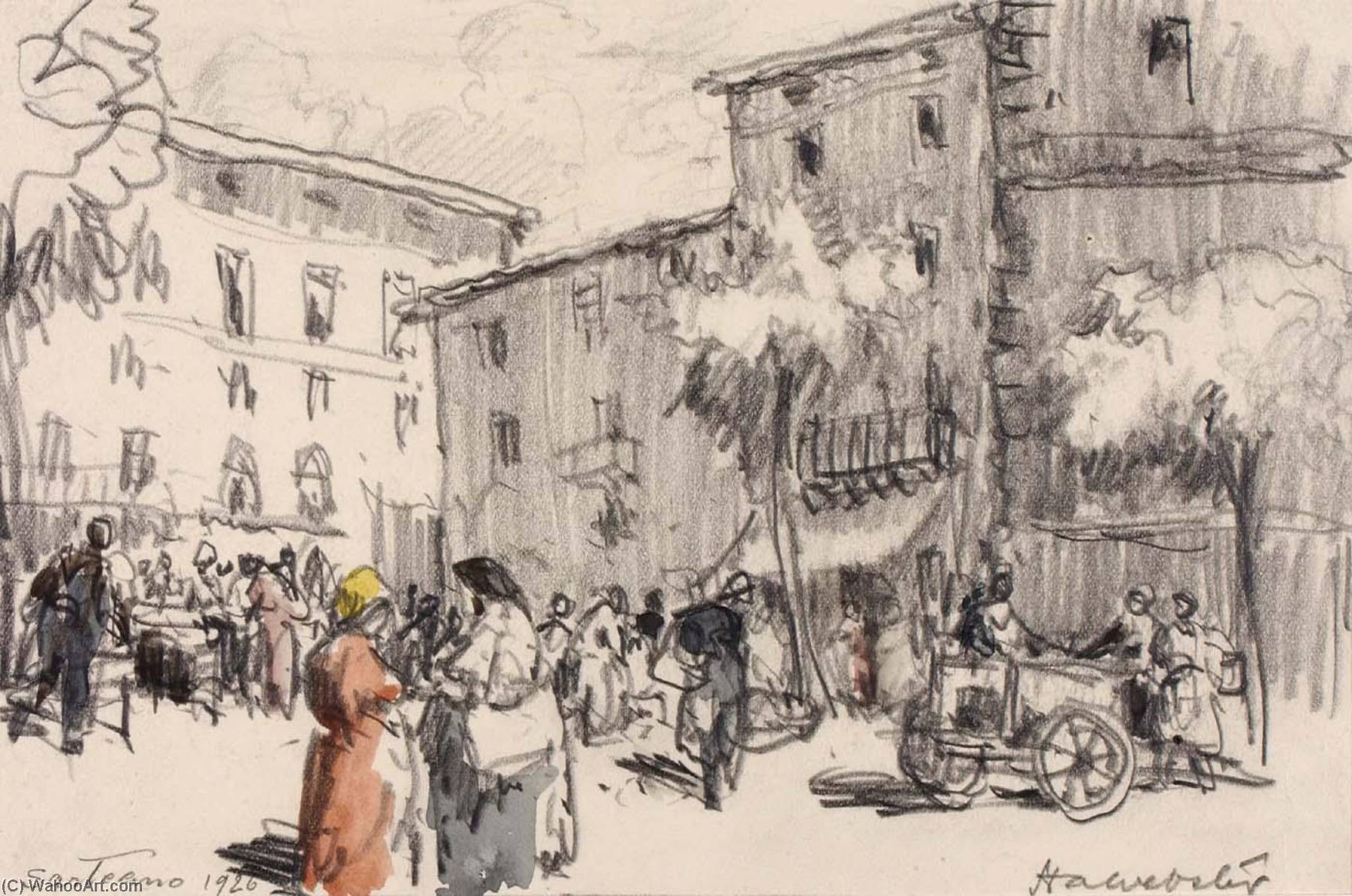 Buy Museum Art Reproductions Sarteano, Market Day, 1926 by Herman ...