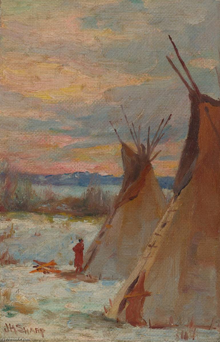 Get Art Reproductions Winter Landscape by Joseph Henry Sharp (1859-1953 ...