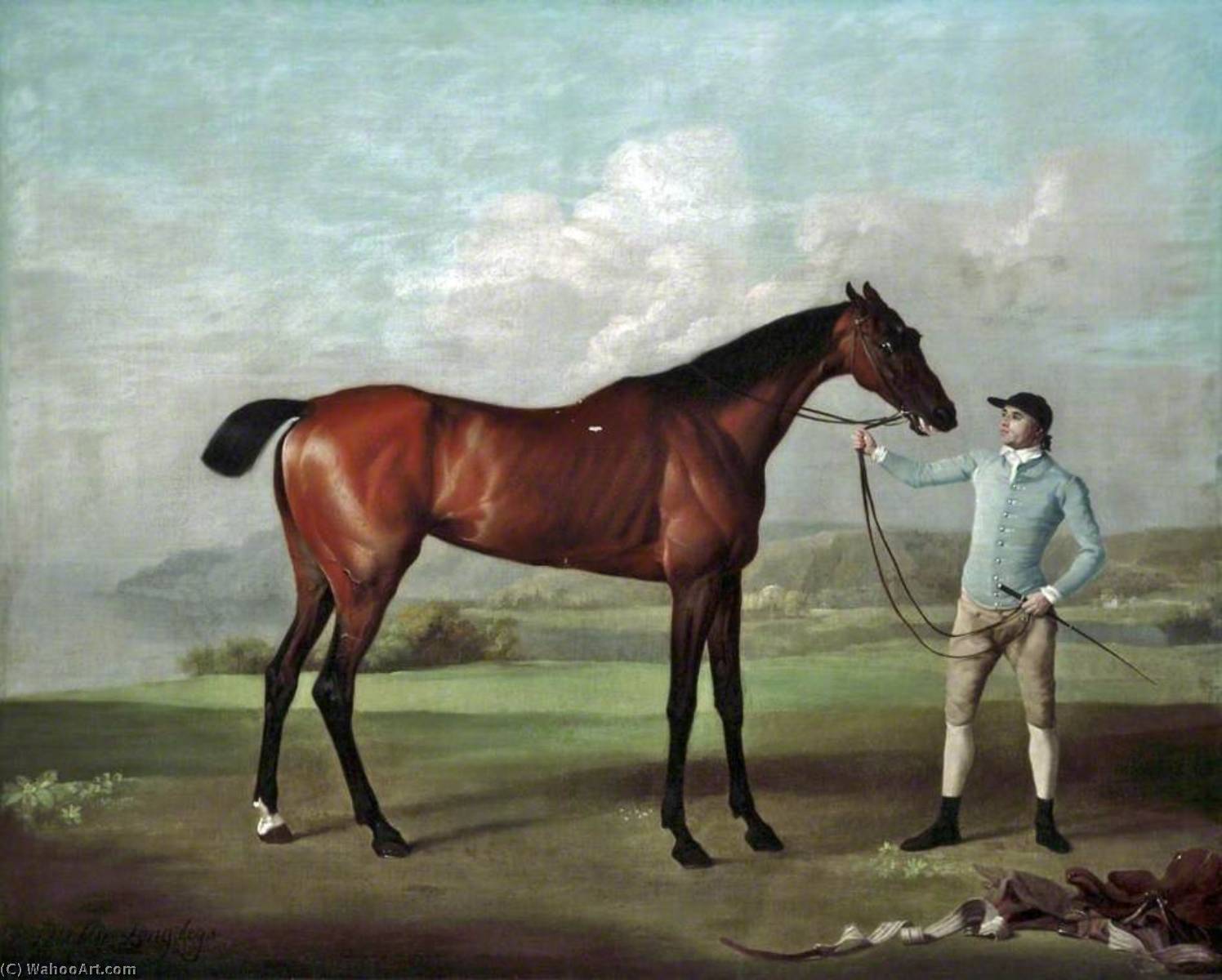 Museum Art Reproductions `Molly Long Legs` with Her Jockey, 1762 by George Stubbs (1724-1806 ...