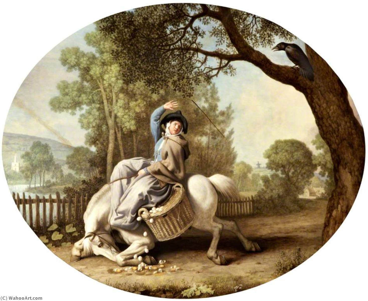 Paintings Reproductions The Farmer`s Wife and the Raven, 1782 by George ...