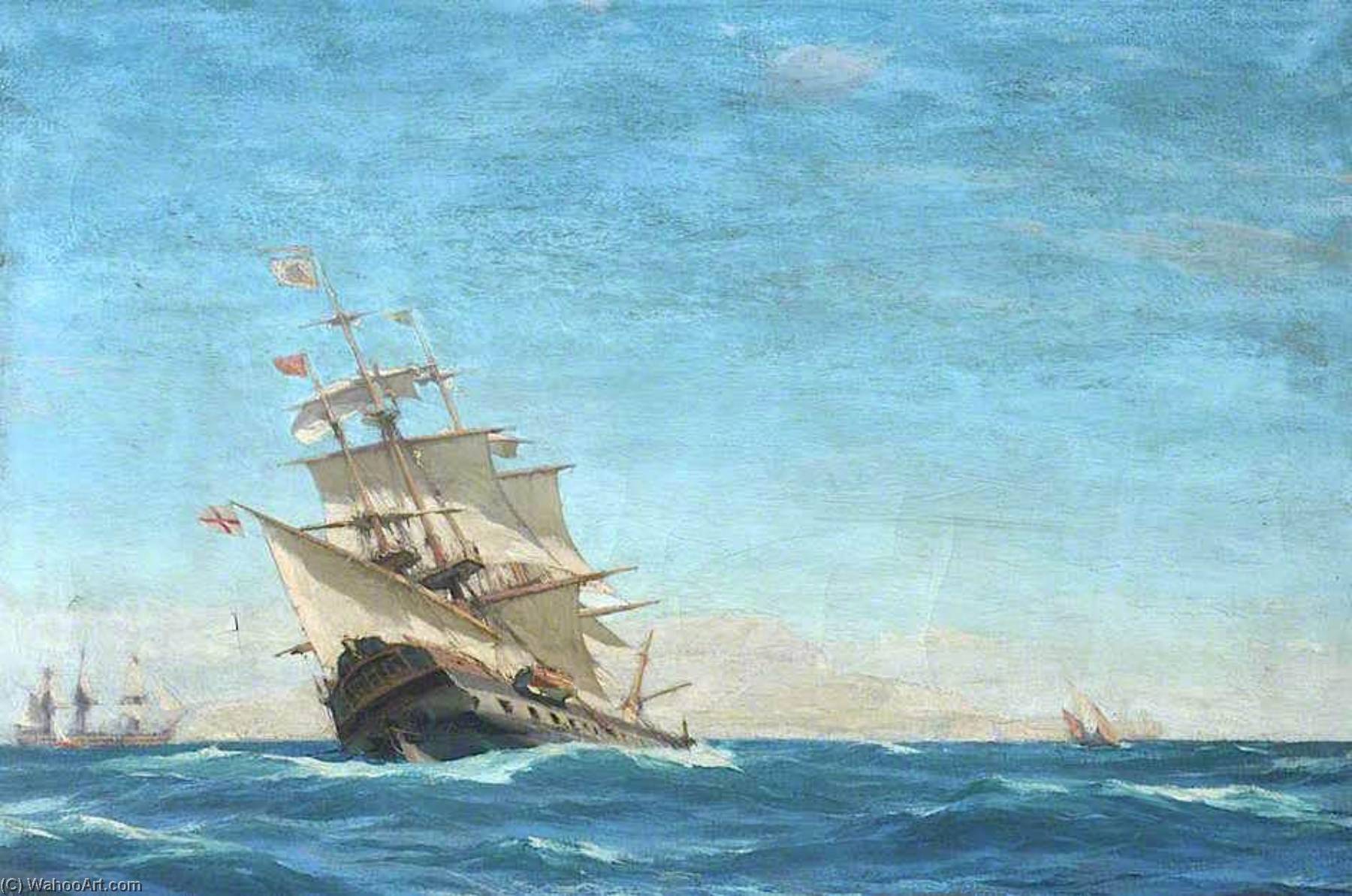 Get Paintings Reproductions HMS `Juno` Going to Windward by John Fraser ...