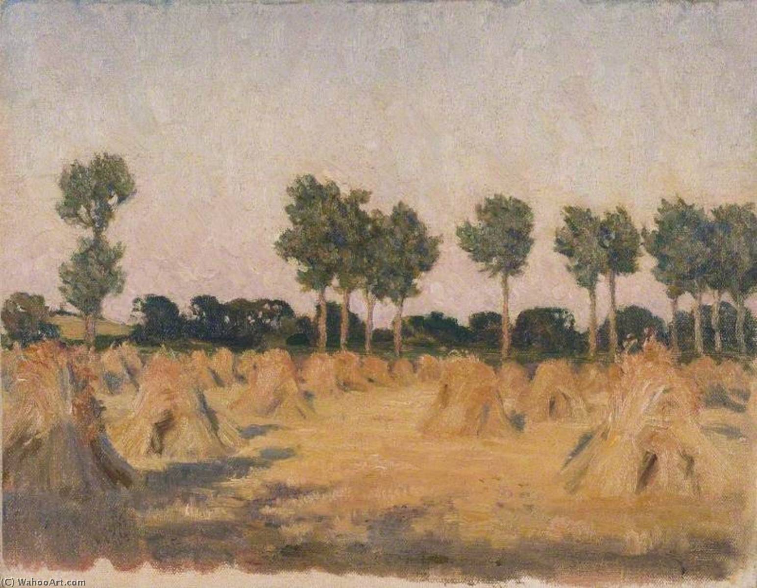 Oil Painting Replica The Cornfield, 1910 by Brian Hatton (1887-1916 ...