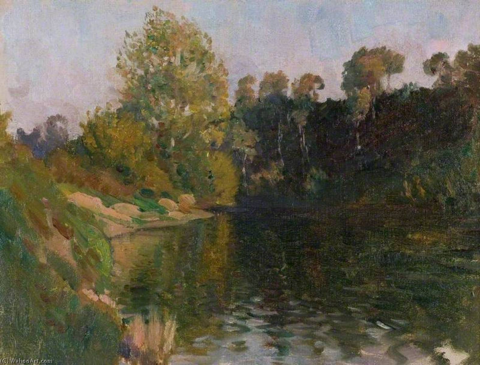 Get Paintings Reproductions The Wye at Belmont, Herefordshire, 1908 by ...