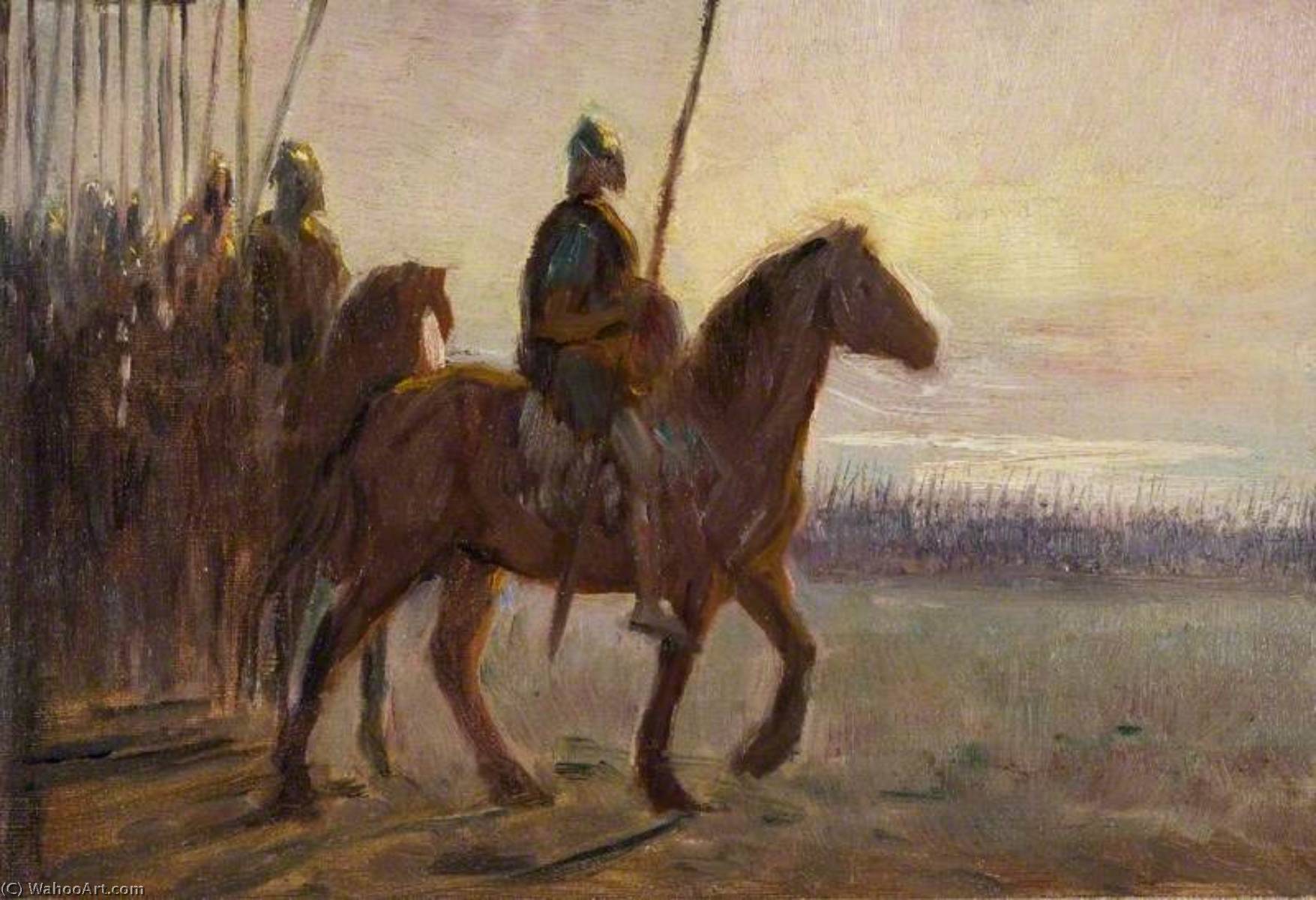 Paintings Reproductions To Battle Knights, 1909 by Brian Hatton (1887 ...