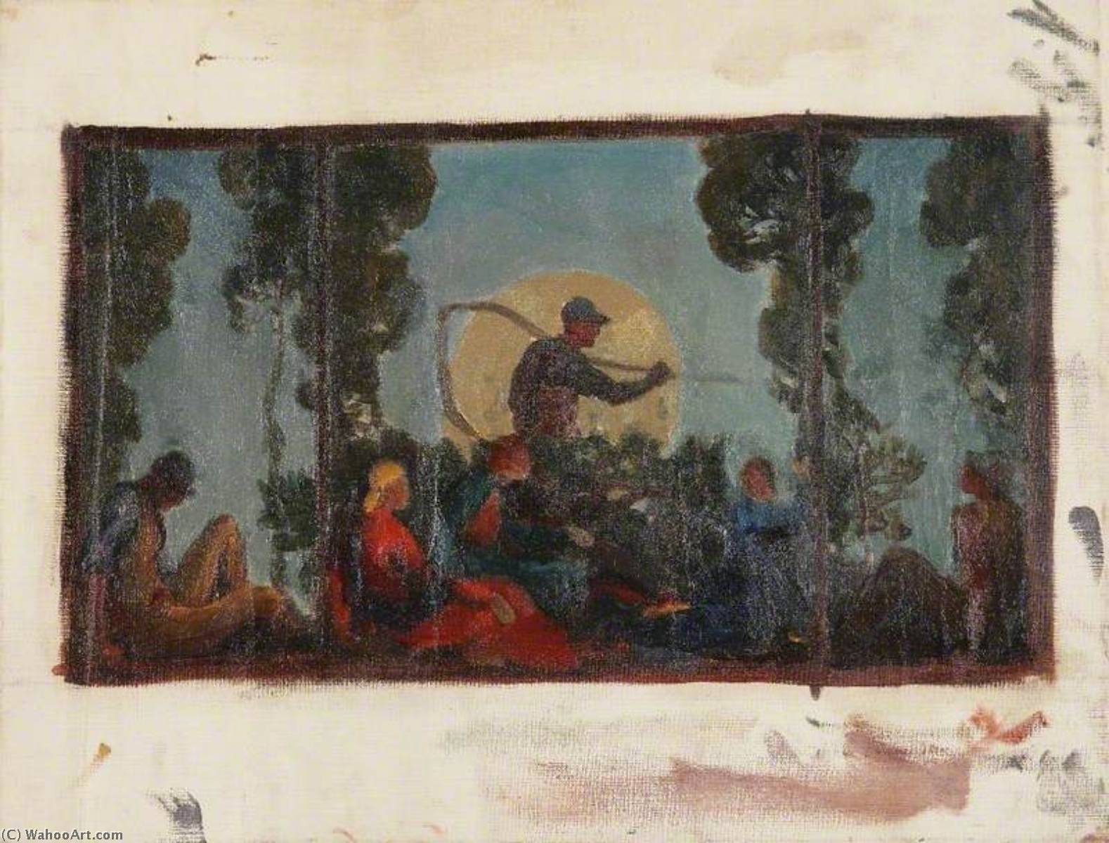 Purchase Oil Painting Replica Figures in front of the Moon by Brian ...