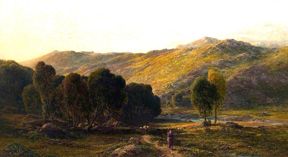 Order Artwork Replica Mountain Scene with a Stream, Wales by Thomas ...