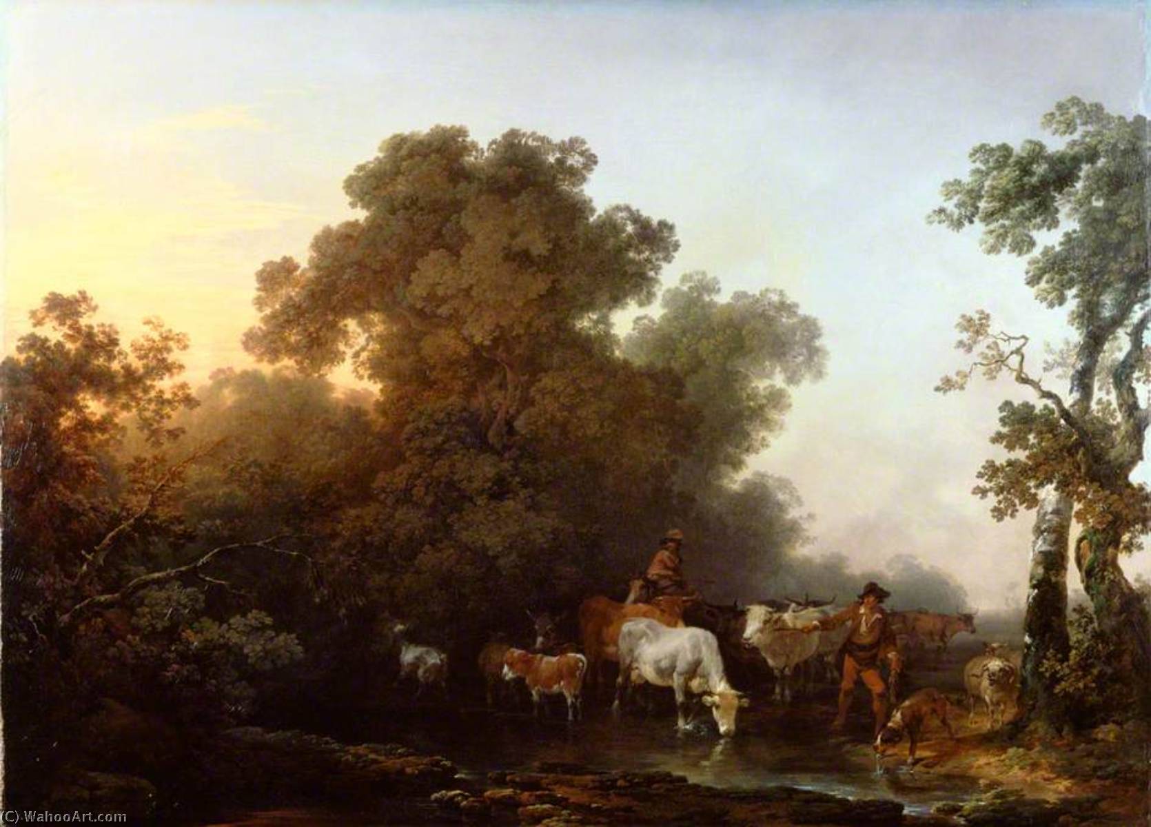 Buy Museum Art Reproductions Landscape with Cattle and Figures, 1765 by ...