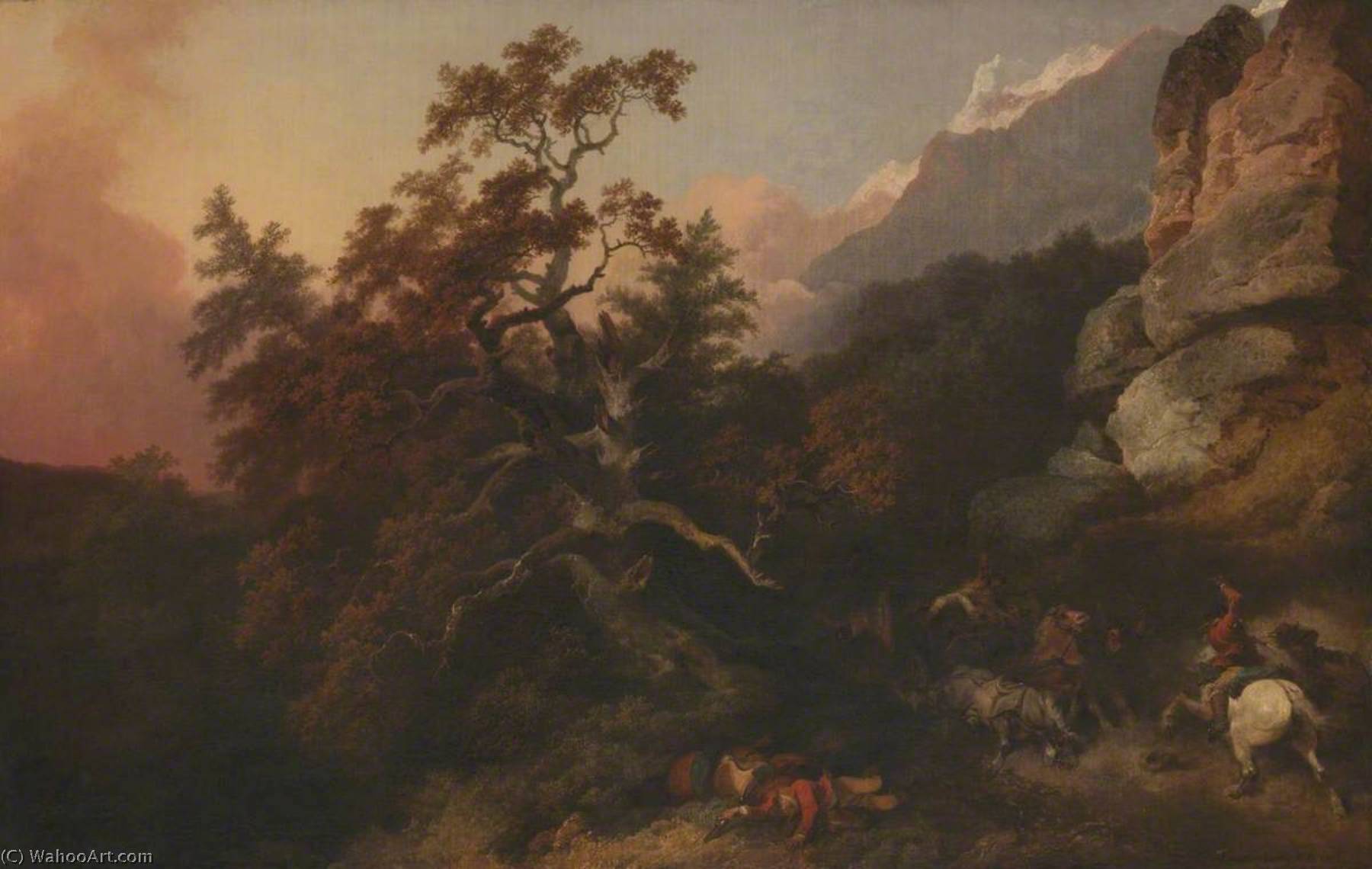 Get Art Reproductions Travellers Attacked by Banditti, 1781 by Philip ...