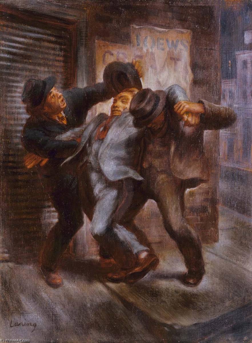 Oil Painting Replica The Good Companions, 1960 by Edward Laning (Inspired By) (1906-1981, United ...