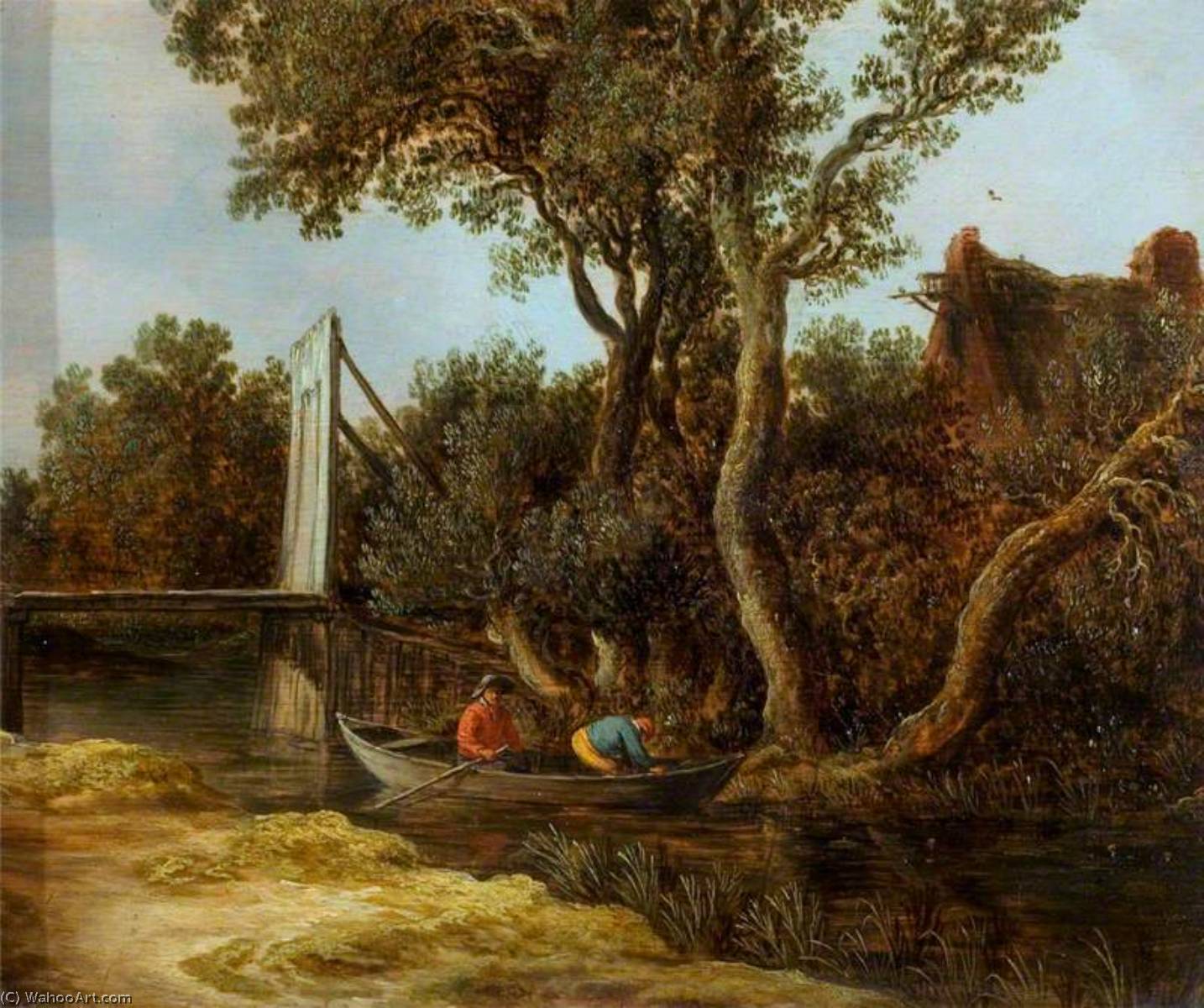 Réplique De Peinture Paysage avec un Stream, 1628 de Jan Van Goyen ...
