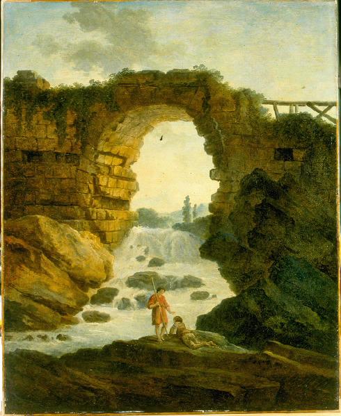 Purchase Oil Painting Replica Cascade sous un pont en ruine by Hubert ...