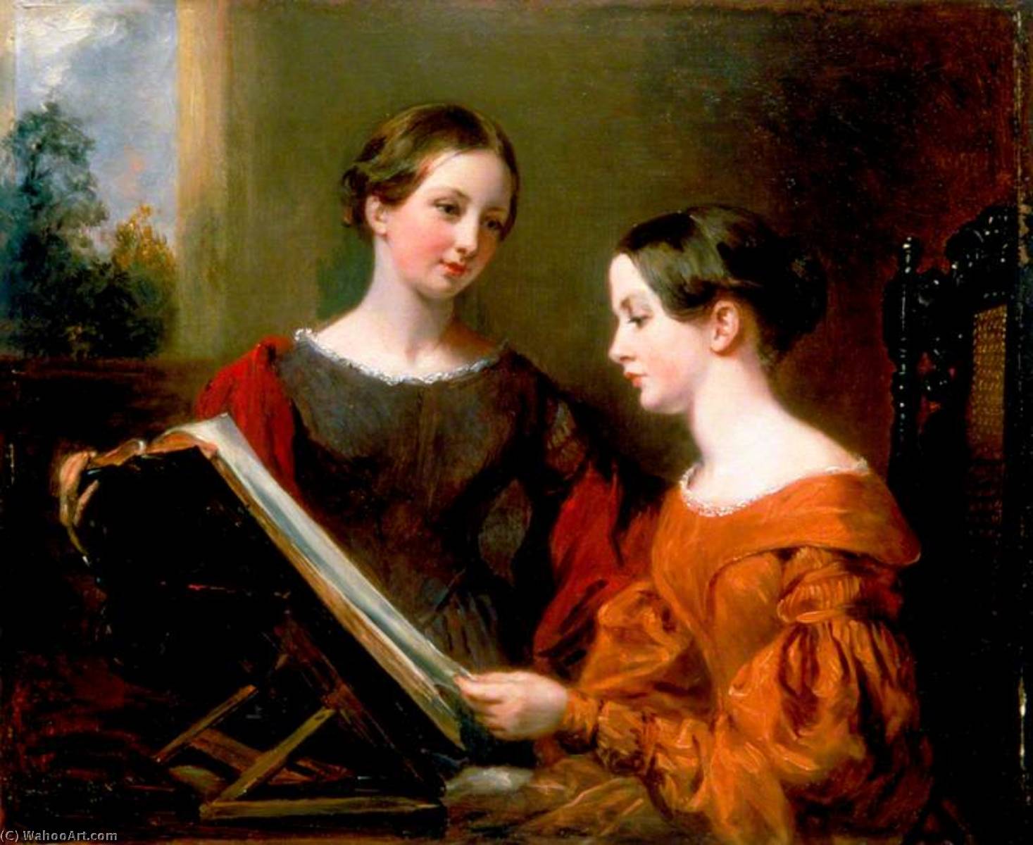 Artwork Replica The Sisters, 1839 by Margaret Sarah Carpenter (1793 ...