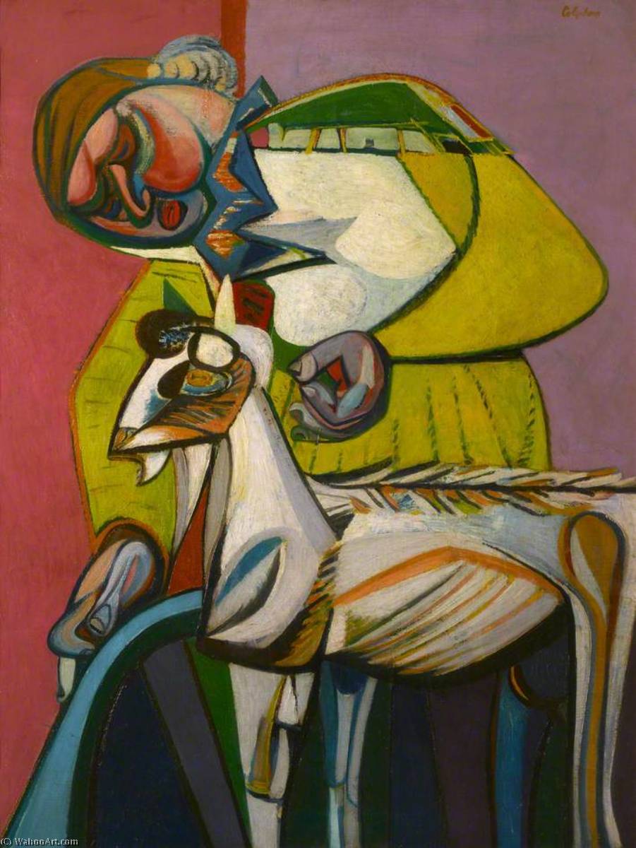 Art Reproductions Woman with a Goat by Robert Colquhoun (Inspired By ...
